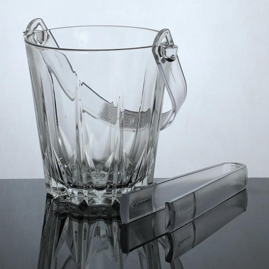 Pasabahce 815ml Karat Glass Ice Bucket with Plastic Tongs Clear – The ...
