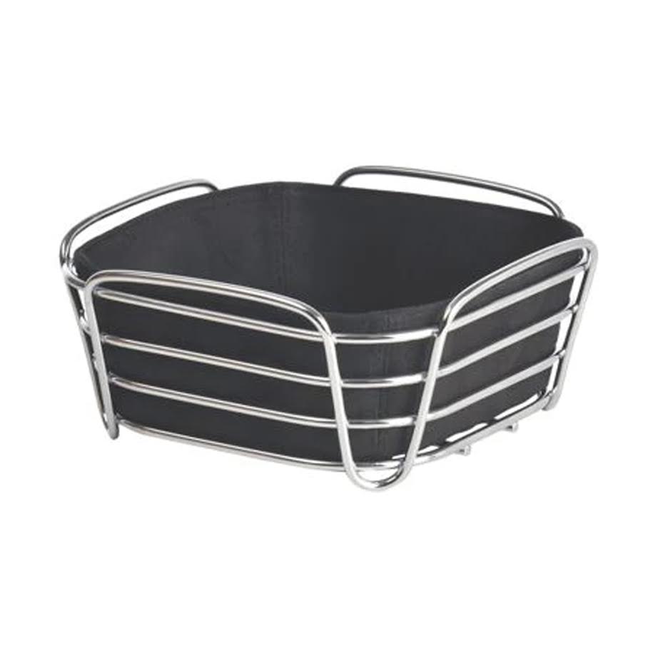 Regent Square Wire Bread Basket with Canvas Liner Black & Silver – The ...