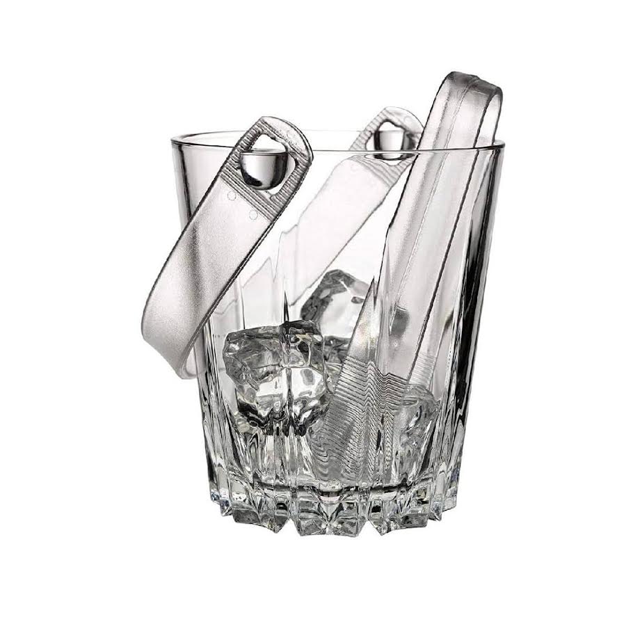 Pasabahce 815ml Karat Glass Ice Bucket with Plastic Tongs Clear – The ...