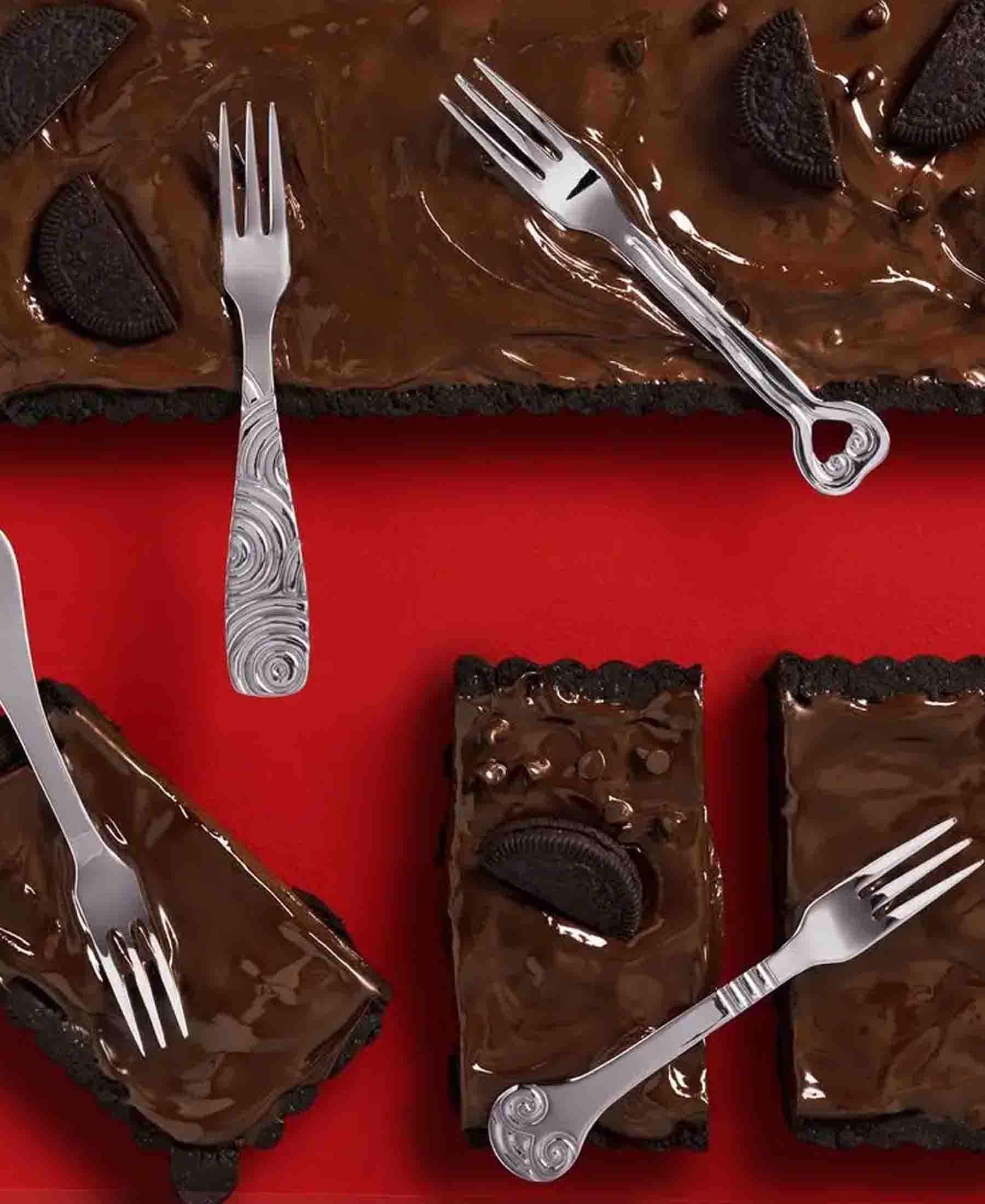 Carrol Boyes 6 Piece Hanging Wave Cake Fork Set - Silver – The Culinarium