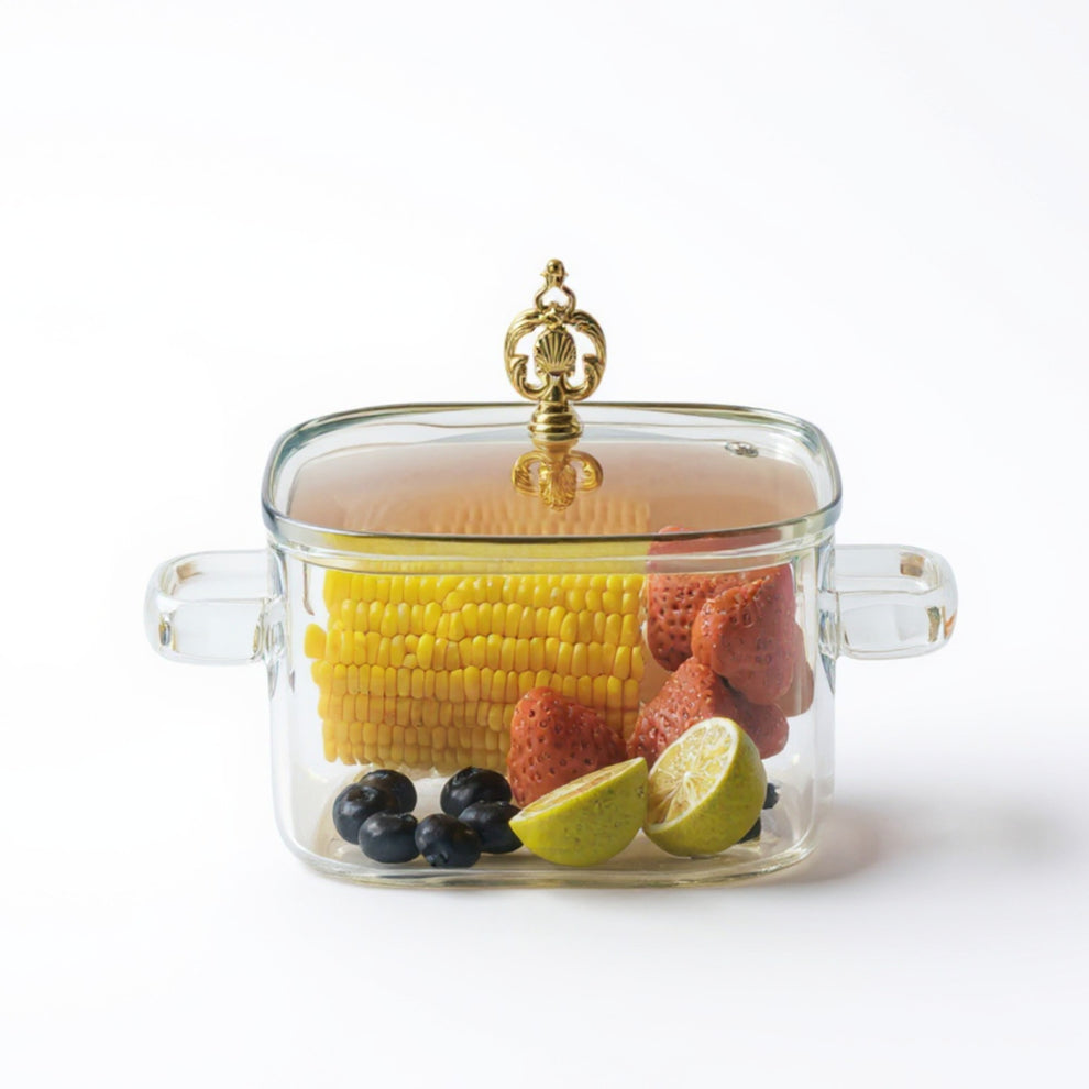 2.2Lt Square Glass Casserole Clear – The Culinarium