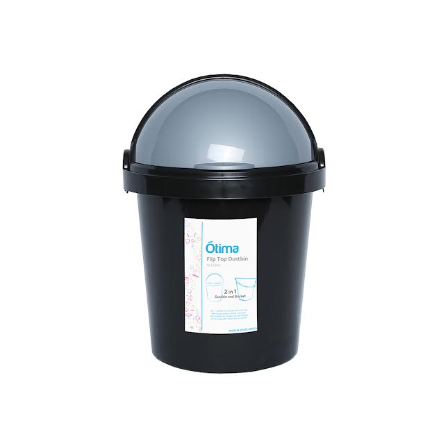 Otima 12Lt Flip Top Dustbin Black – The Culinarium