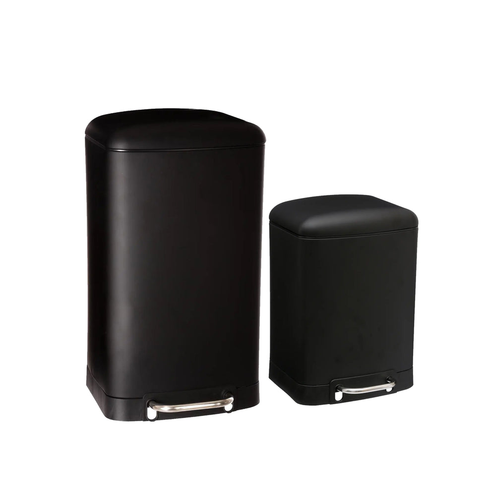 Five 2 Piece Dustbin Set Black – The Culinarium