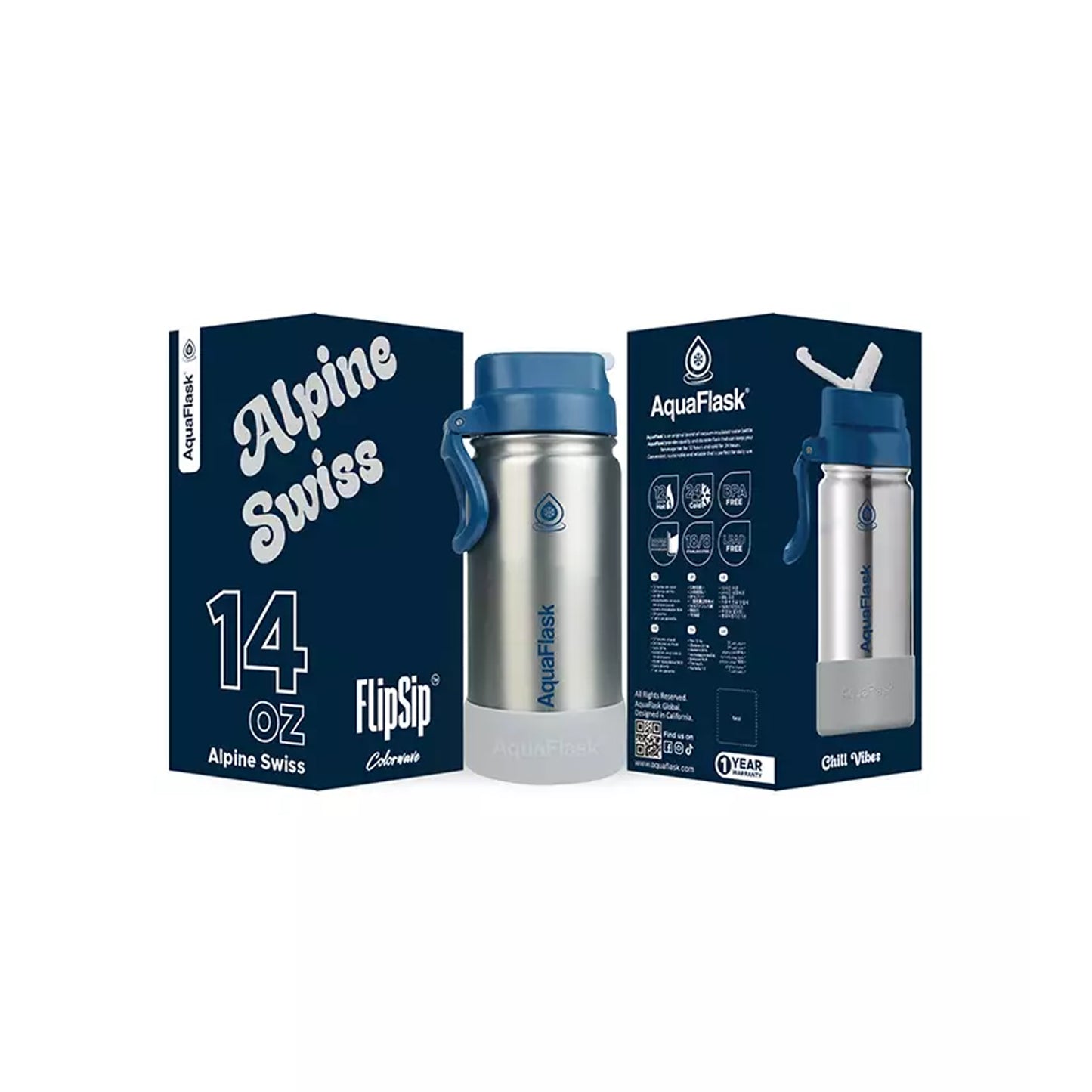 Aquaflask Colorwave 414ml Flipsip Flask Alpines Swiss – The Culinarium