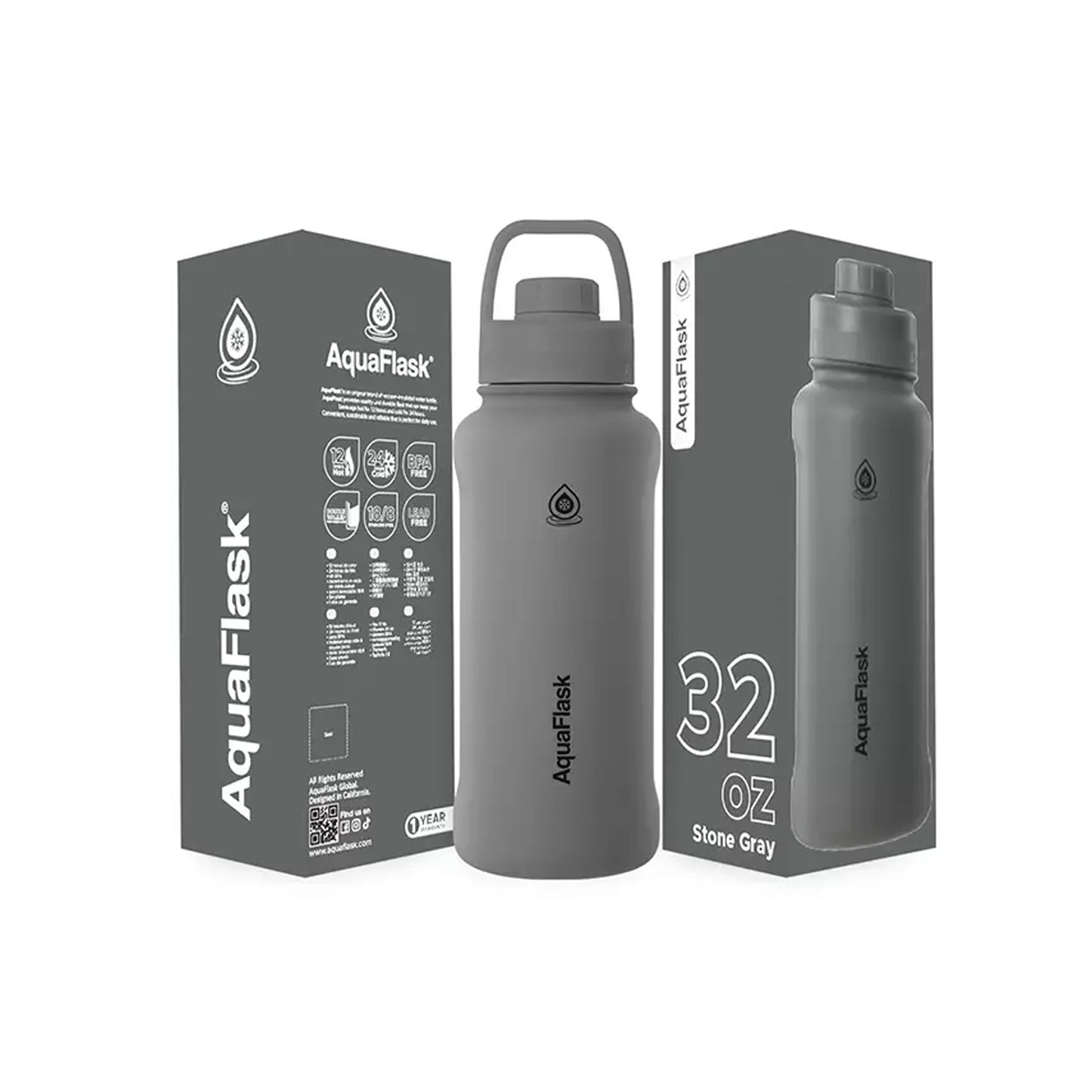 Aquaflask Sport 950ml Flask Stone Grey – The Culinarium