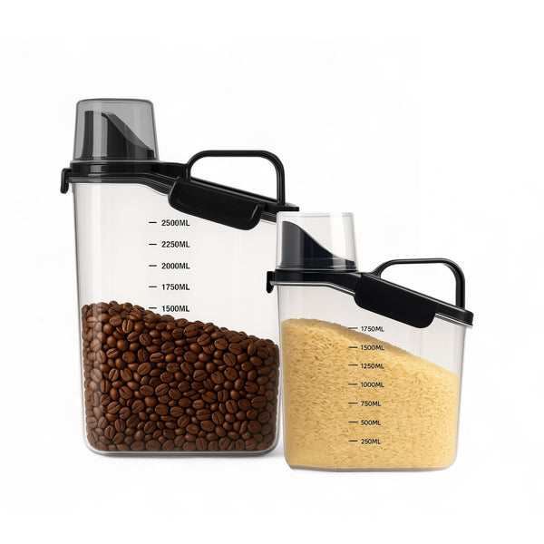 CH 2 Piece Canister with Measuring Cup Set Clear – The Culinarium