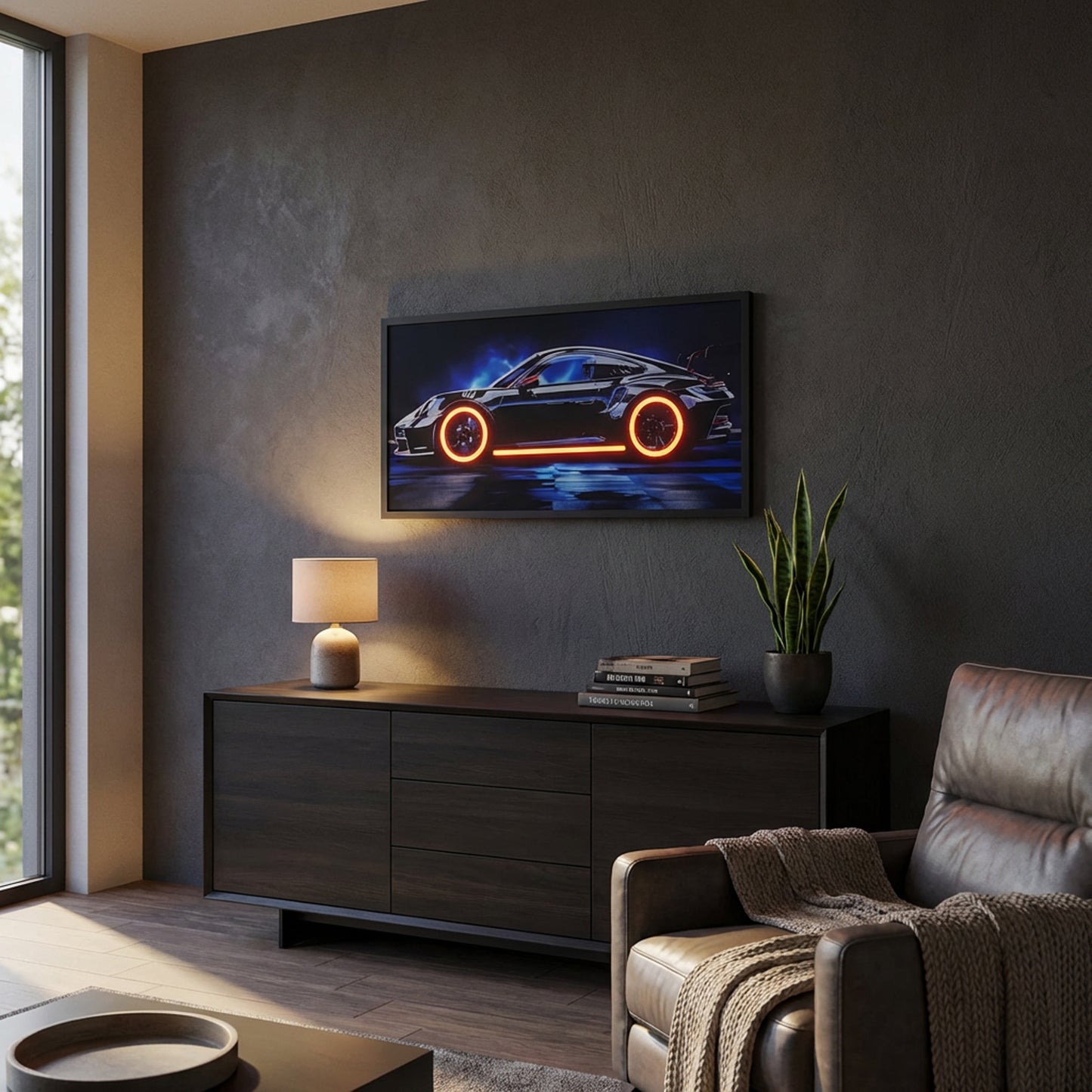 100 x 40cm Car Frame with Lights Black – The Culinarium