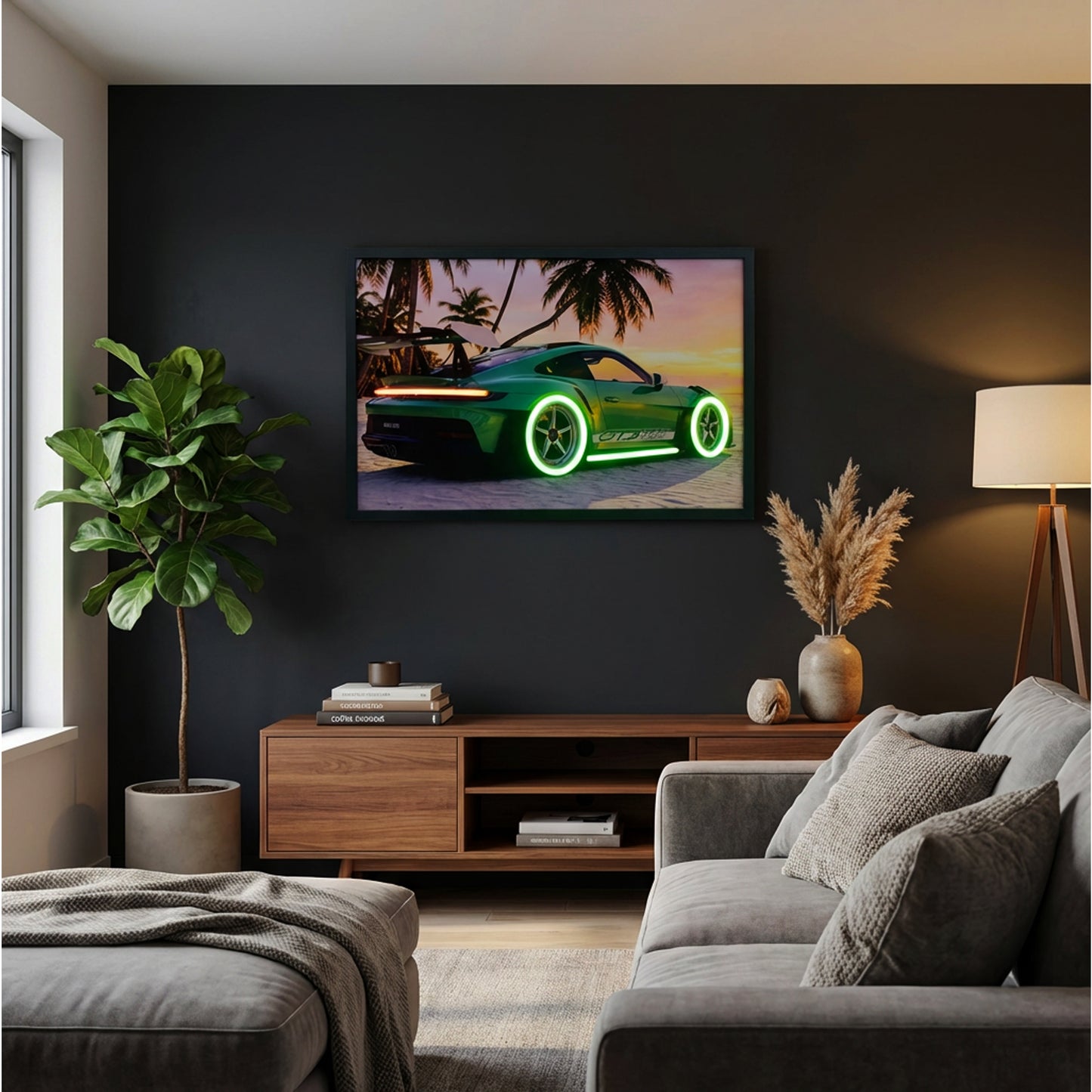 70 x 40cm Car Frame with Lights Green – The Culinarium