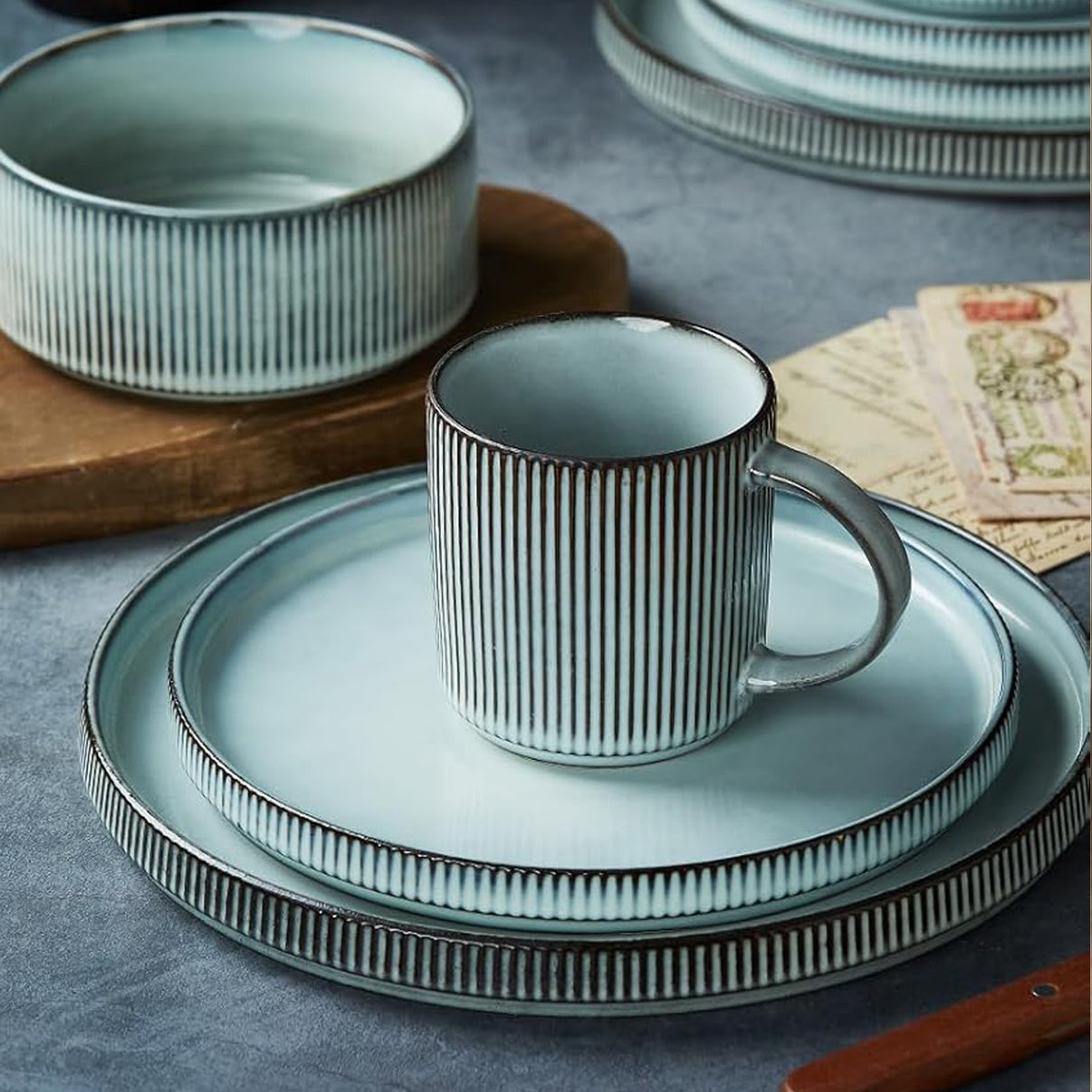 Kitchen Life 16 Piece Ceramic Dinner Set Grey – The Culinarium