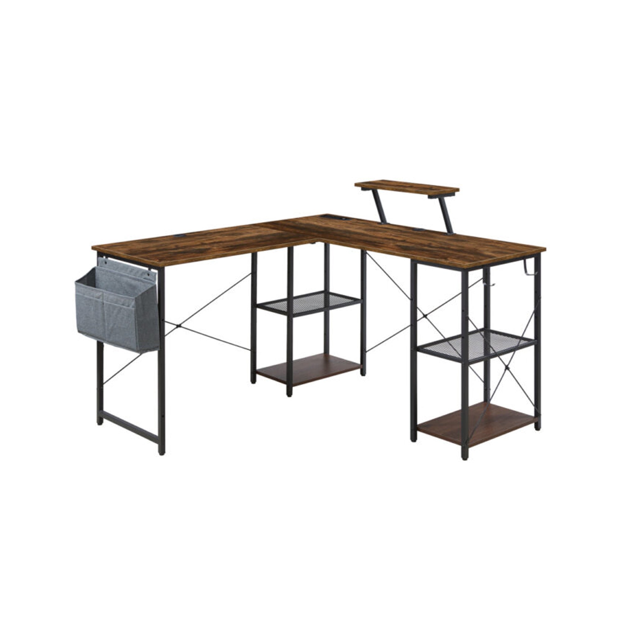 Exotic Designs Corner Computer Table Walnut & Black – The Culinarium