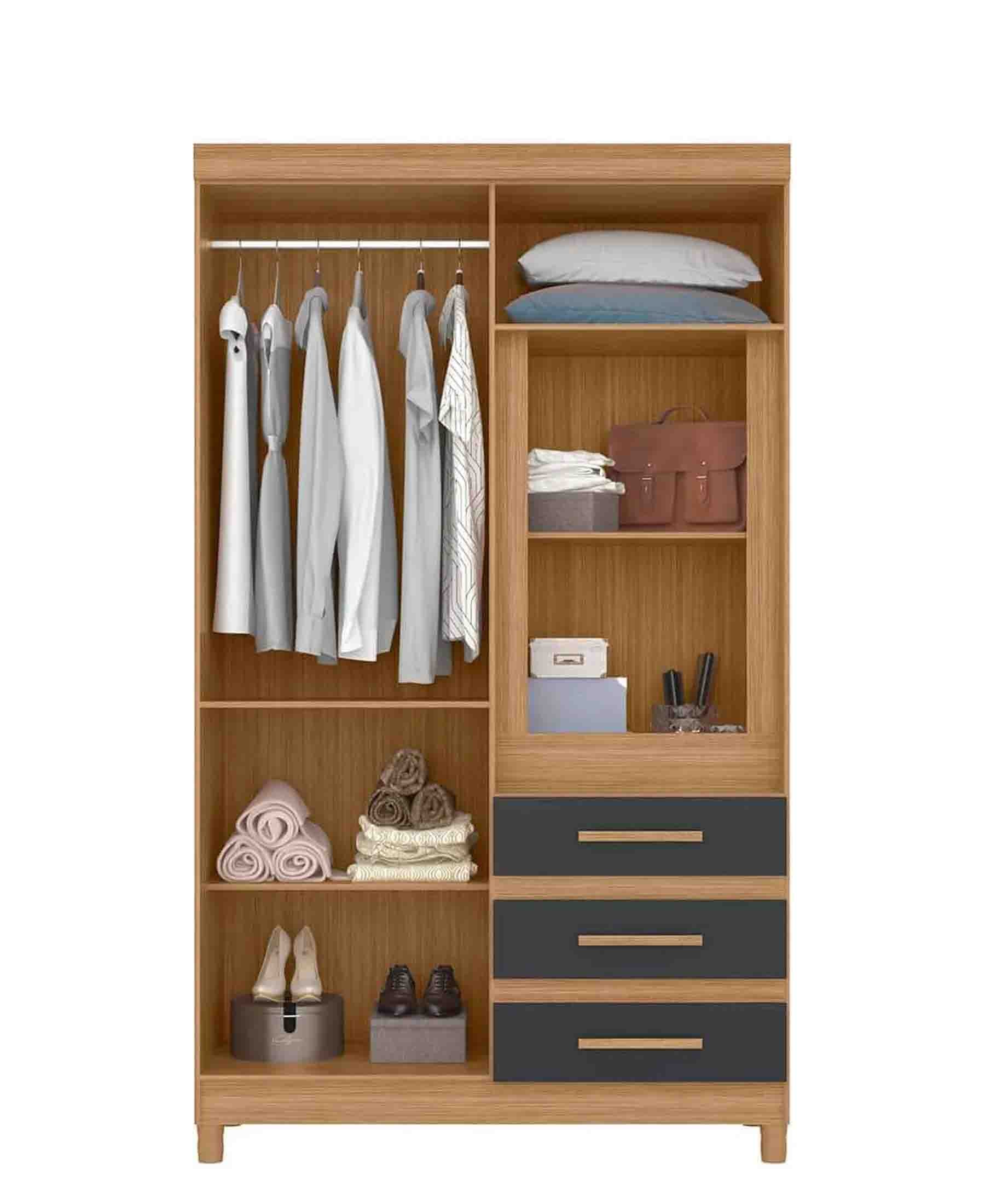 Exotic Designs 6 Door Fusion Wardrobe – Natural & Titanium – The Culinarium