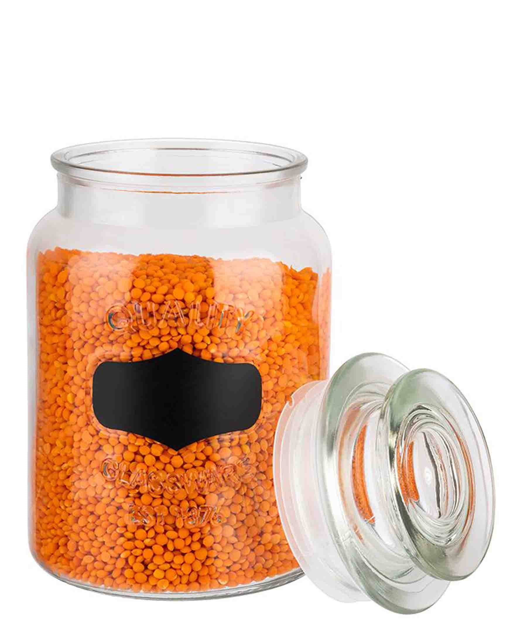 Kitchen Life 1Lt Storage Jar With Chalk Board Label - Clear – The ...