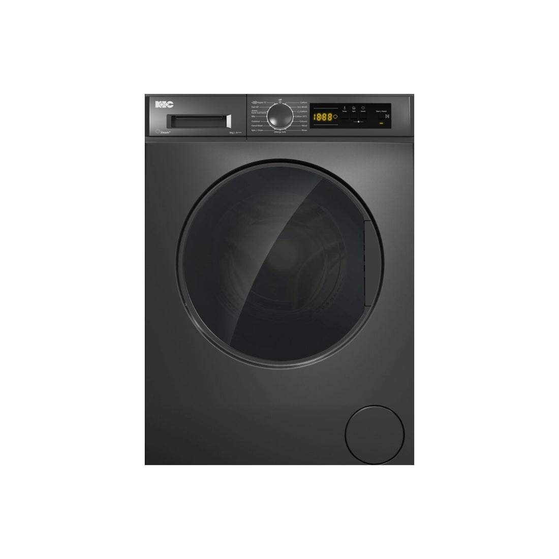 KIC 8kg Front Loader Washing Machine Grey – The Culinarium