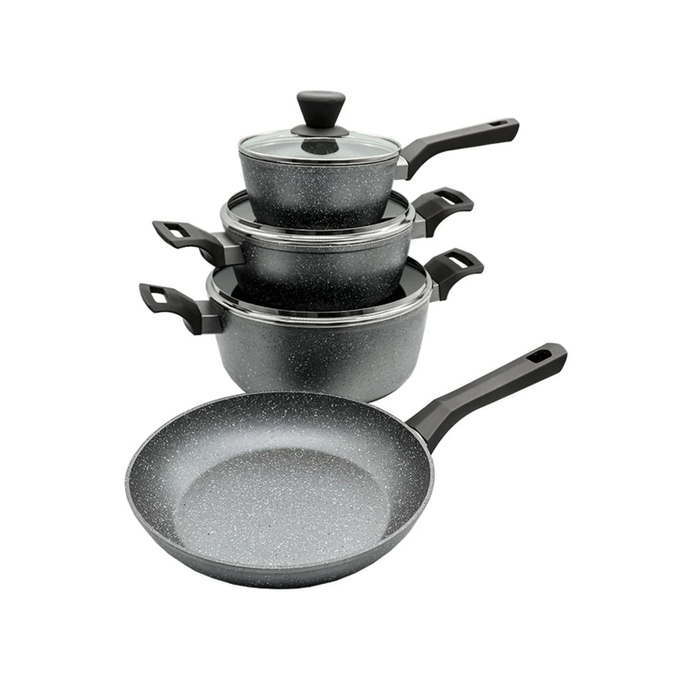 Legend Granite Chef 7 Piece Stainless Steel Cookware Set Black – The ...