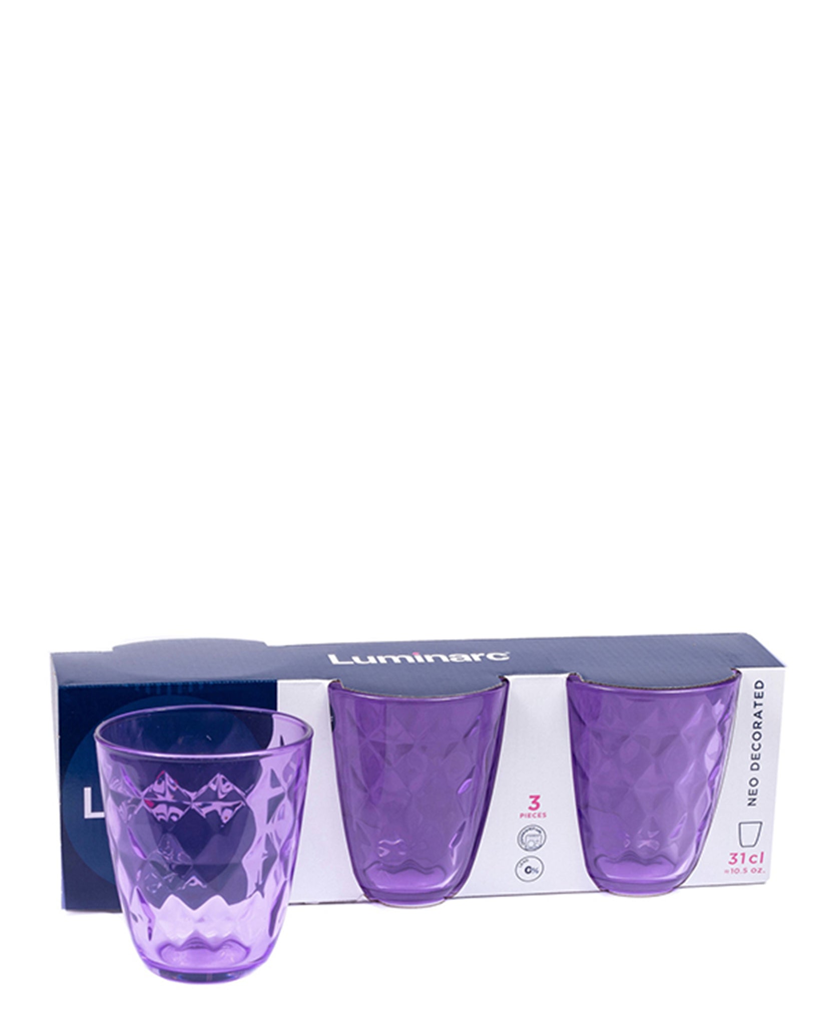 Luminarc 3 Piece Neo Decorated Tumbler Set - Purple – The Culinarium