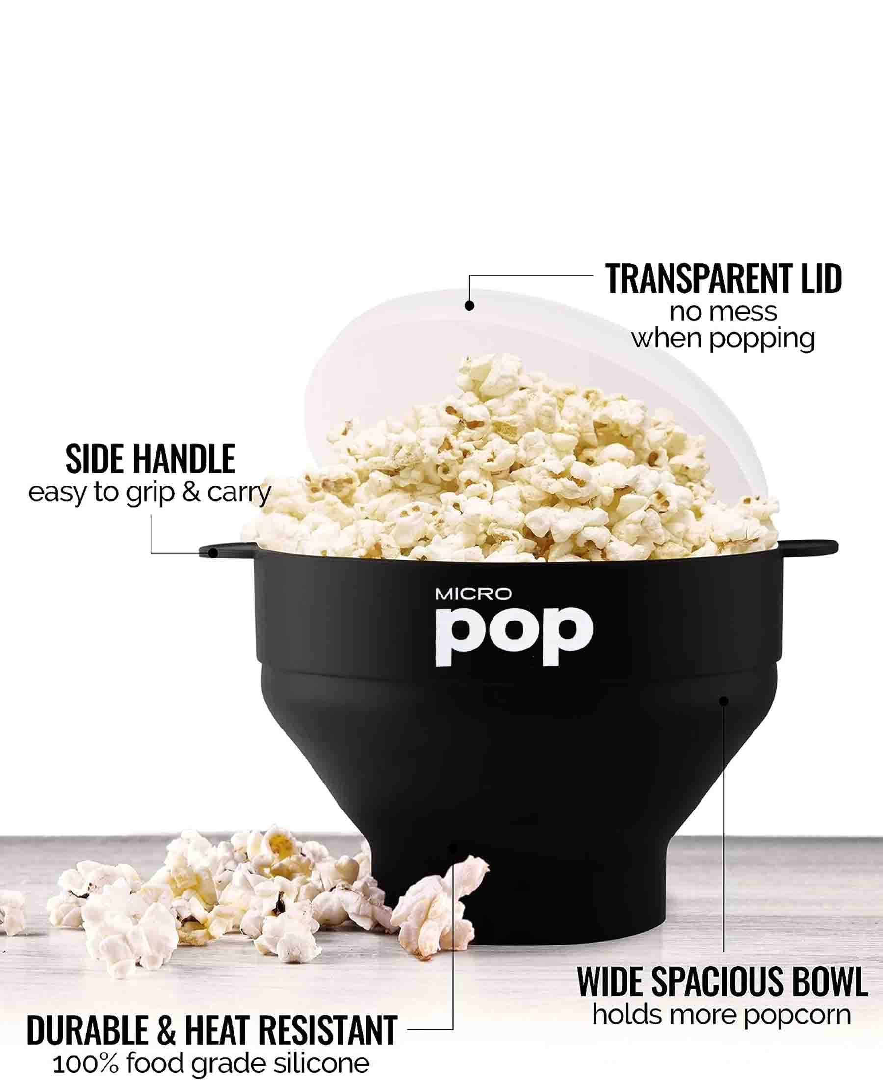 Kitchen Junkies Silicone Microwave Popcorn Popper - Black – The Culinarium