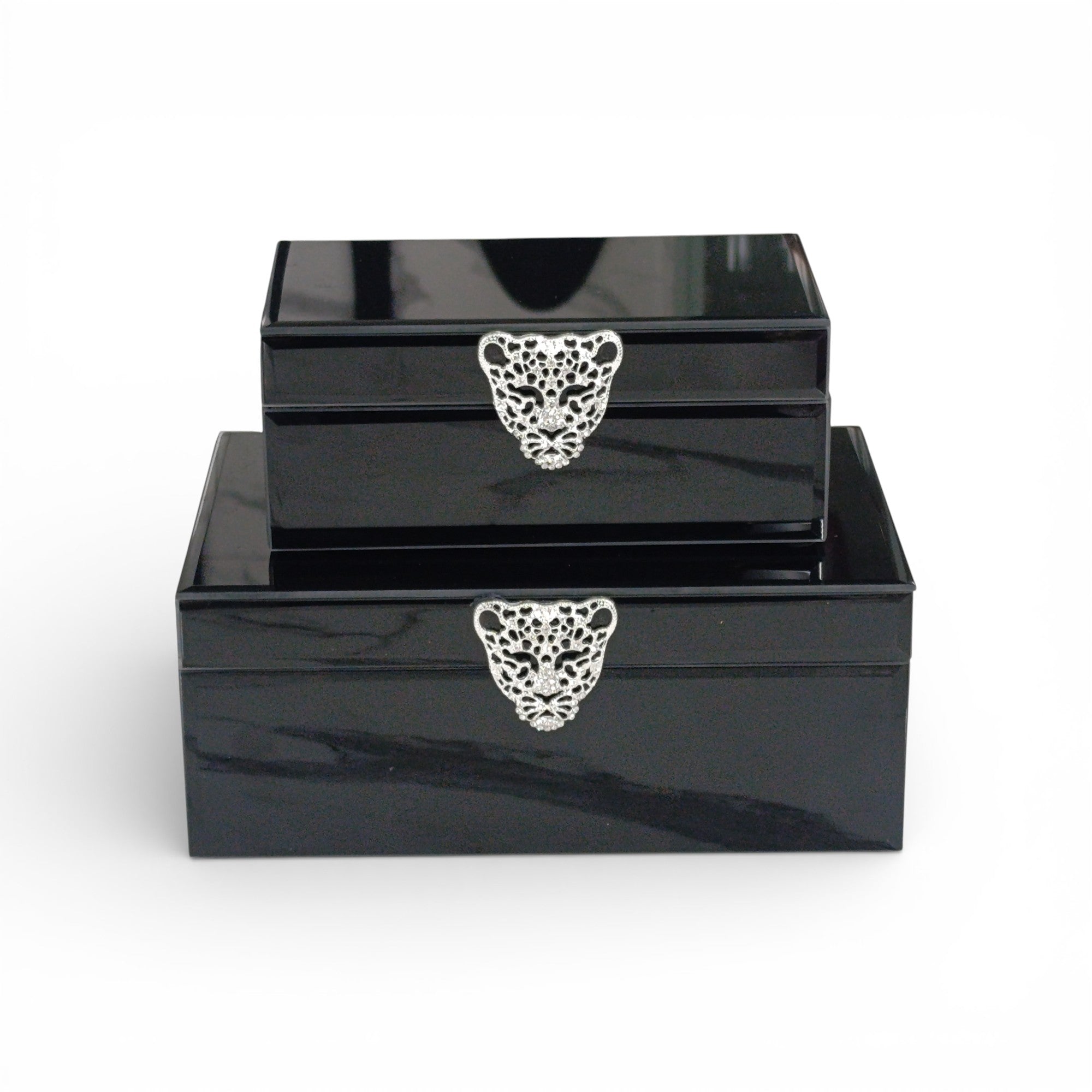 2 Piece Leopard Jewellery Box Set Black – The Culinarium