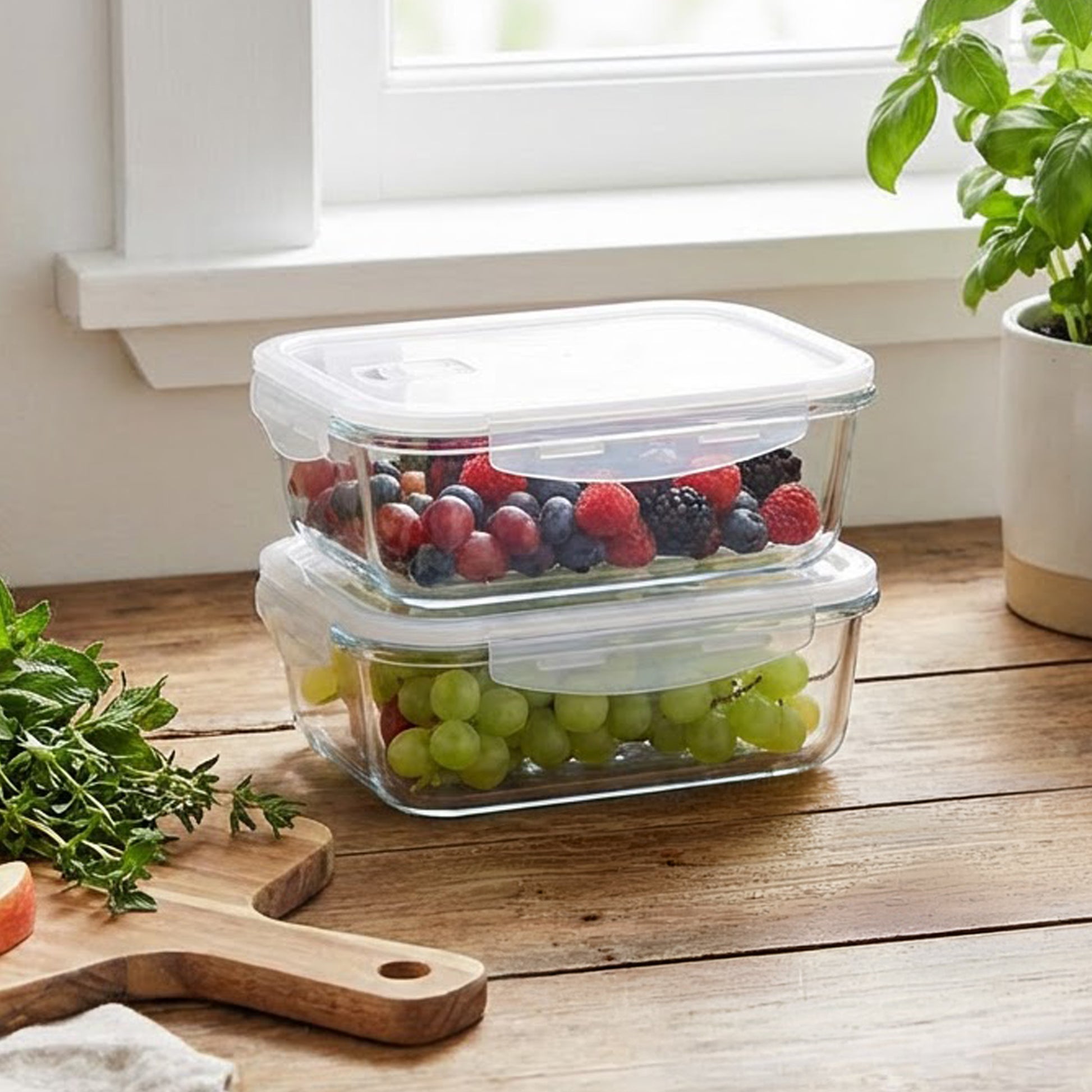 2 Piece 1040ml Storage Container Set Clear – The Culinarium