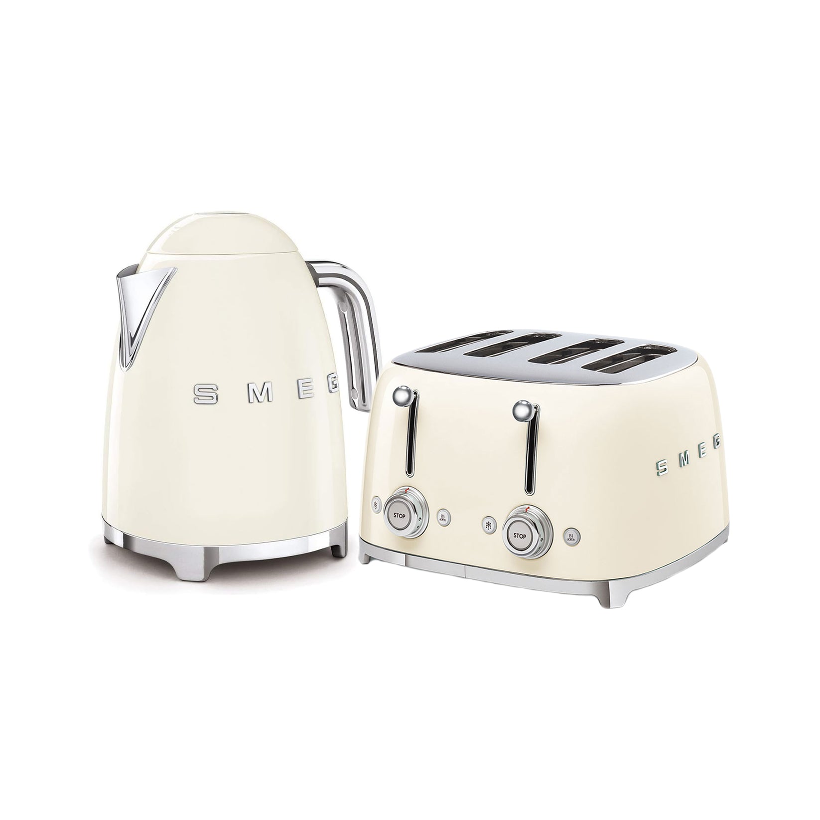 Smeg Retro 4 Slice Toaster & 1.7Lt Kettle Combo Cream – The Culinarium