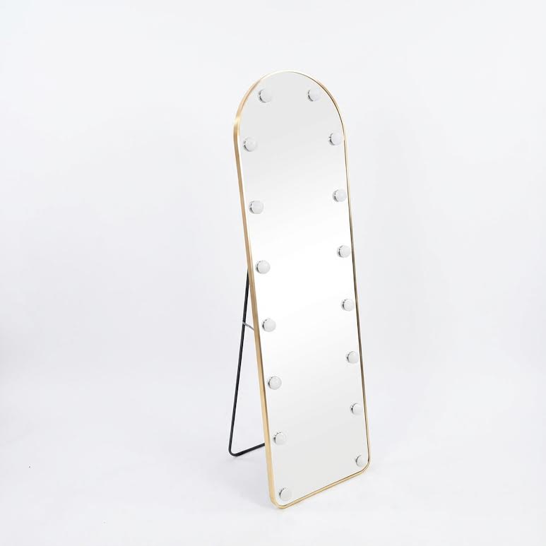 Free Standing LED Mirror Gold – The Culinarium