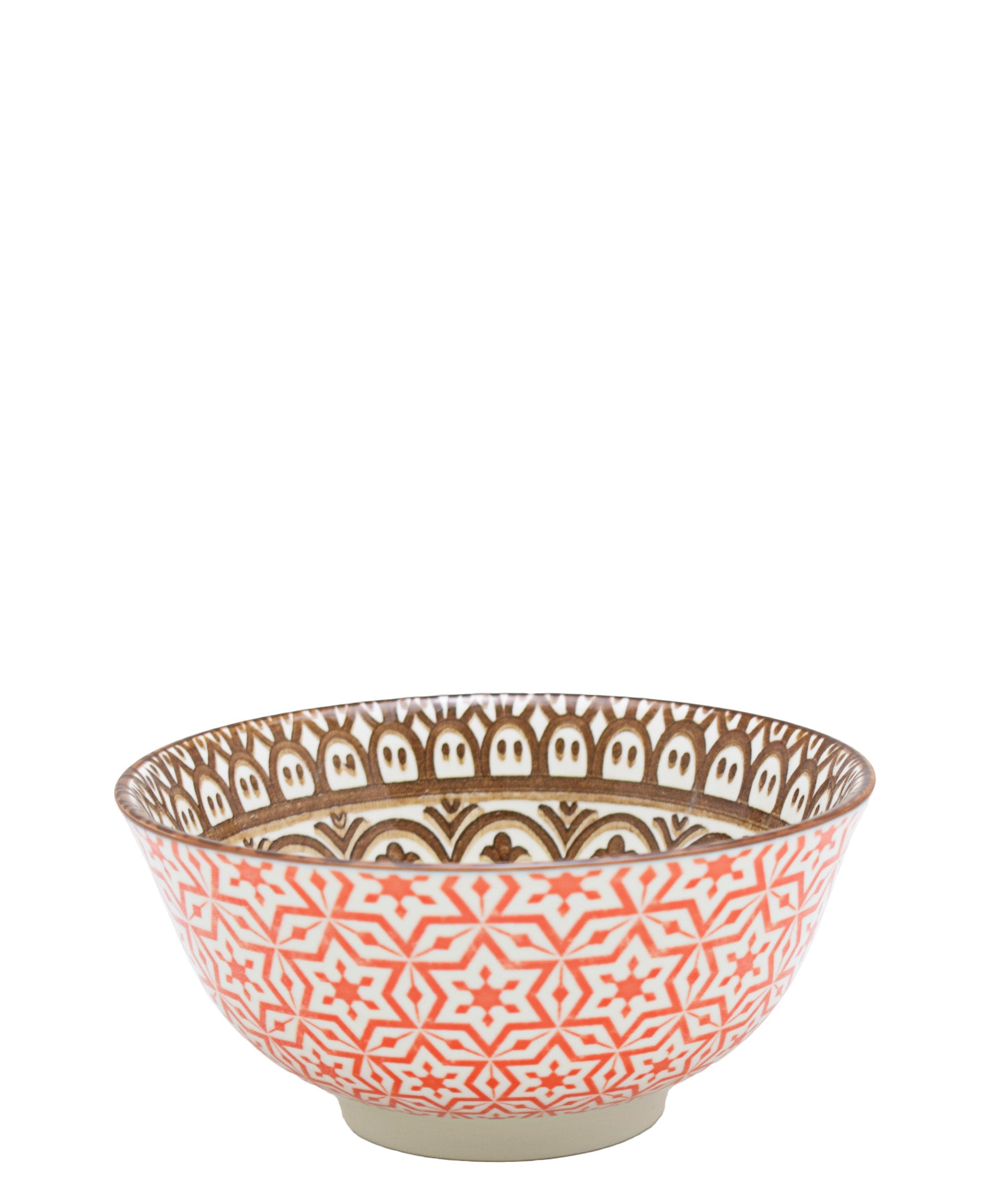 Shanghai Bowl 6.25cm - White, Brown & Orange – The Culinarium