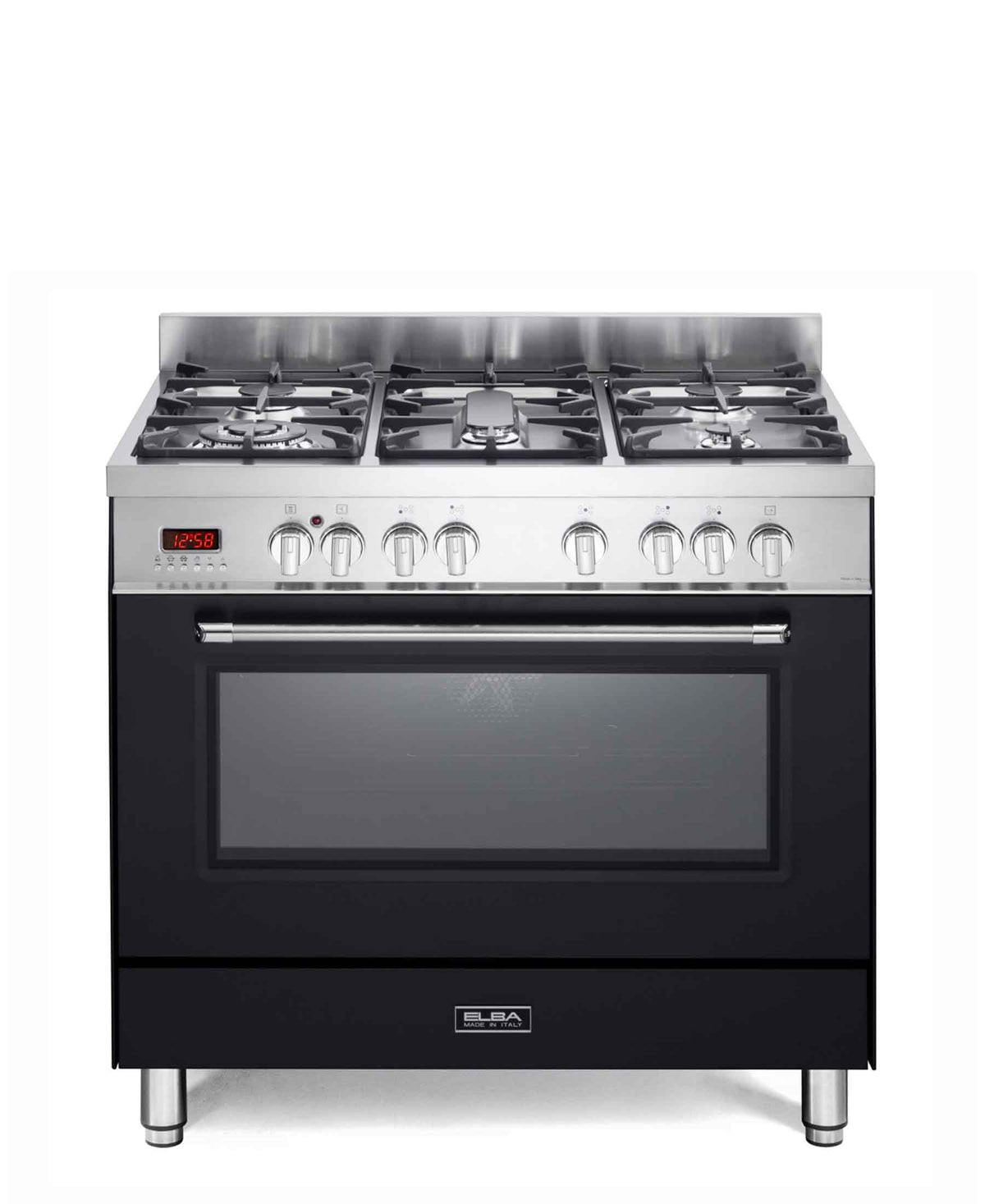 Elba Excellence 90cm 5 Burner Gas Cooker With Electric Oven - Black ...
