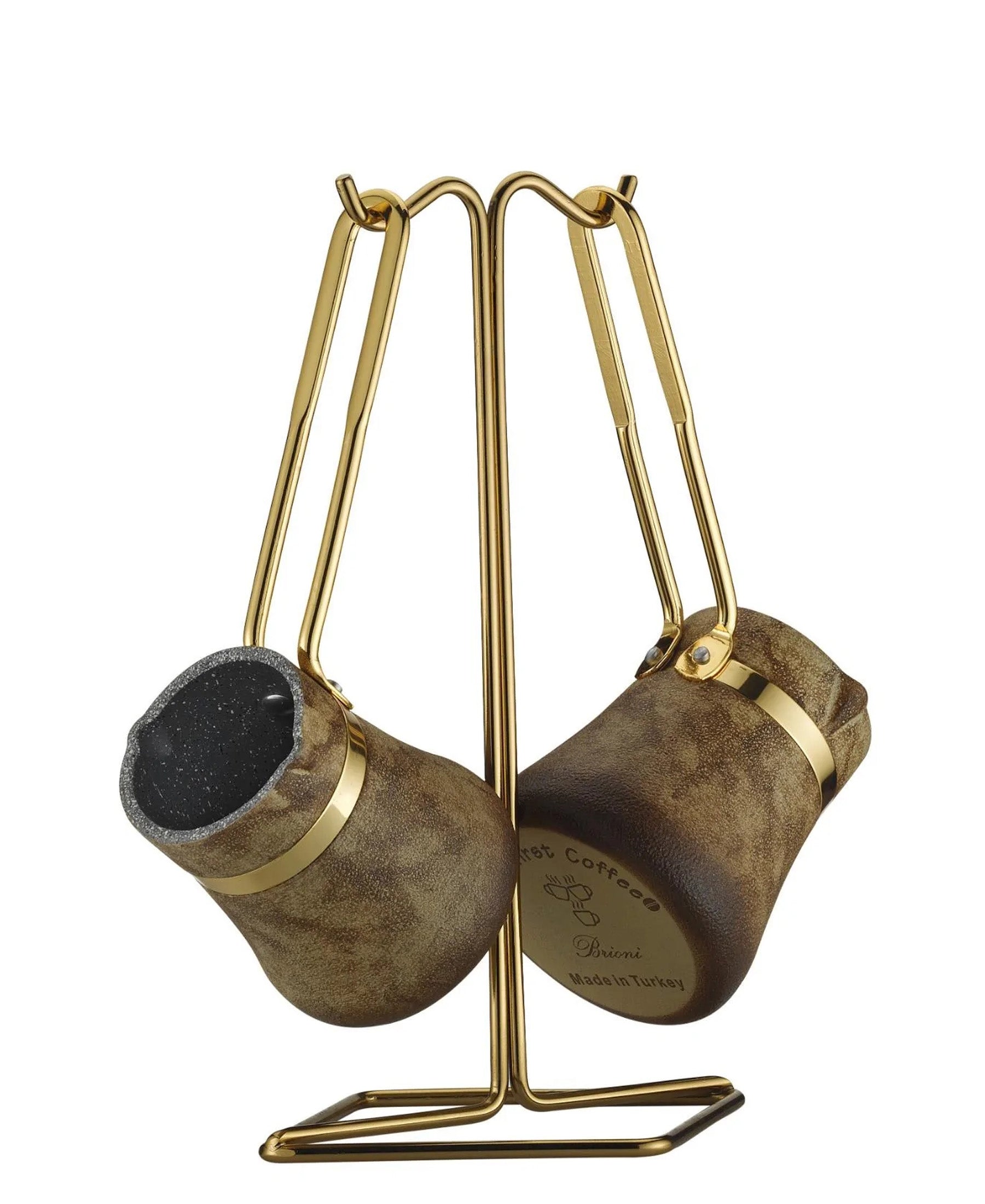 Brioni Royal Stone 3 Piece Granite Coffee Pot Set - Tiger & Gold – The ...