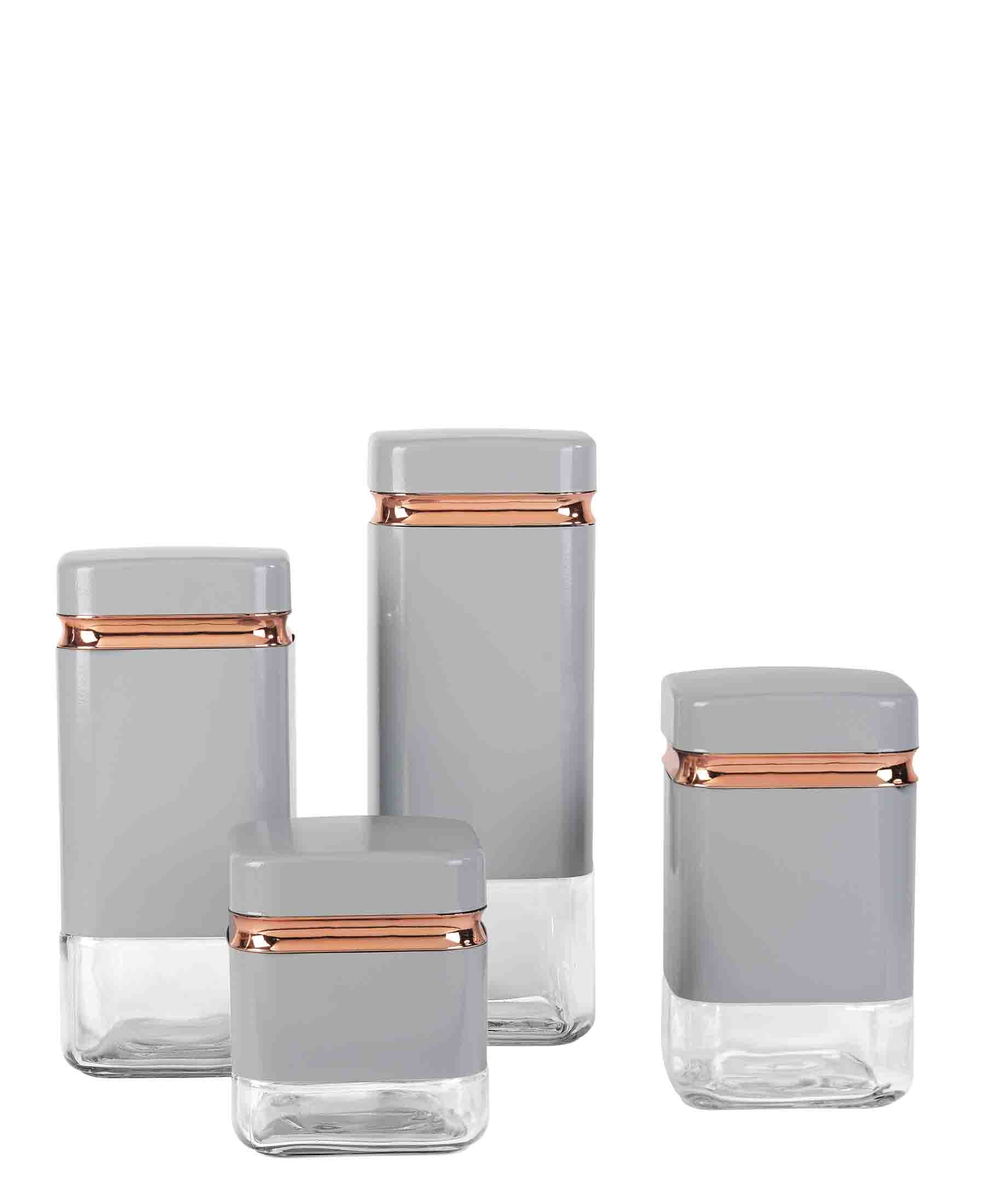 CH 4Pcs Square Canister Set - Grey – The Culinarium