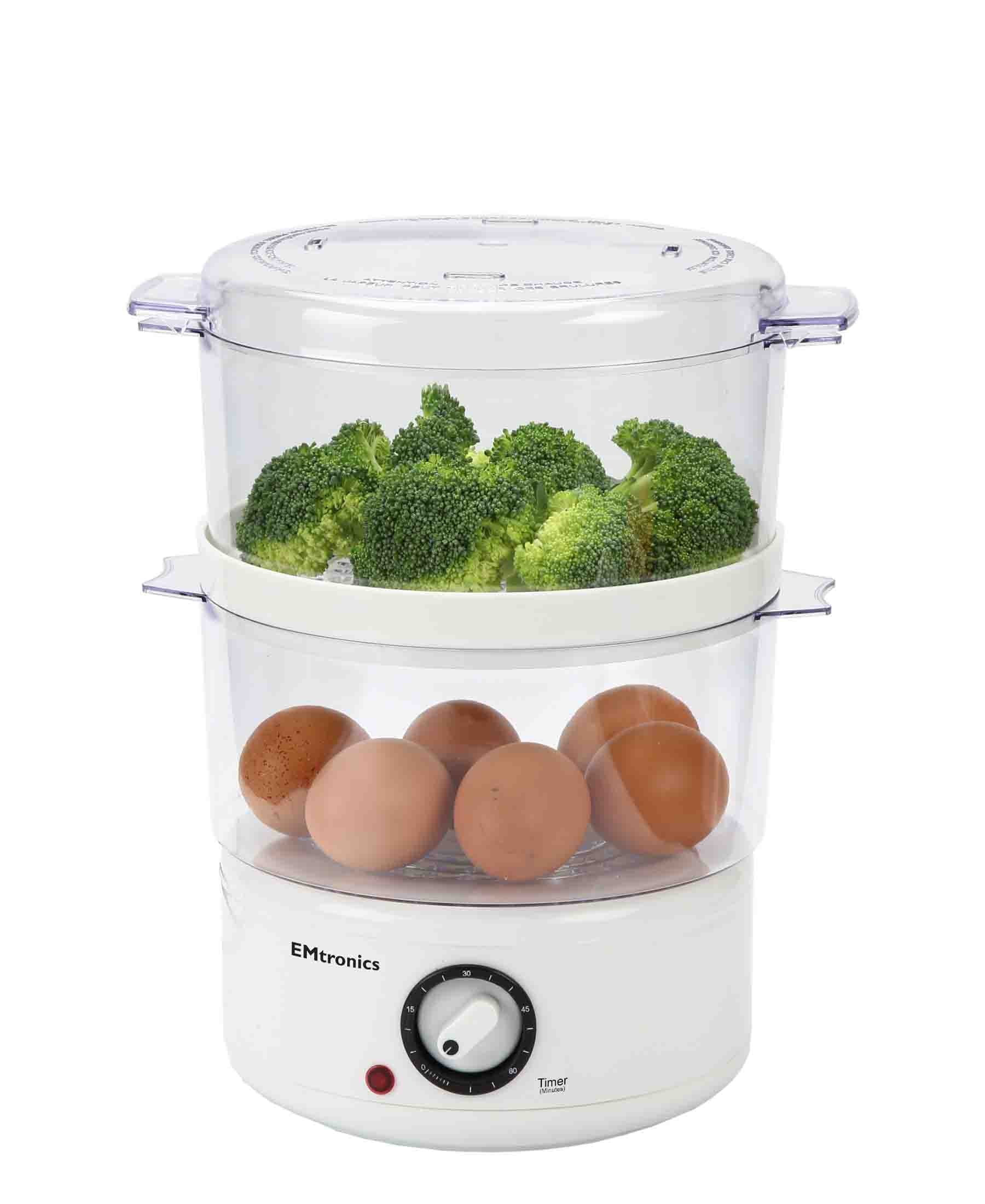 EMtronics 2-Tier Food, Meat & Vegetable Steamer - White – The Culinarium