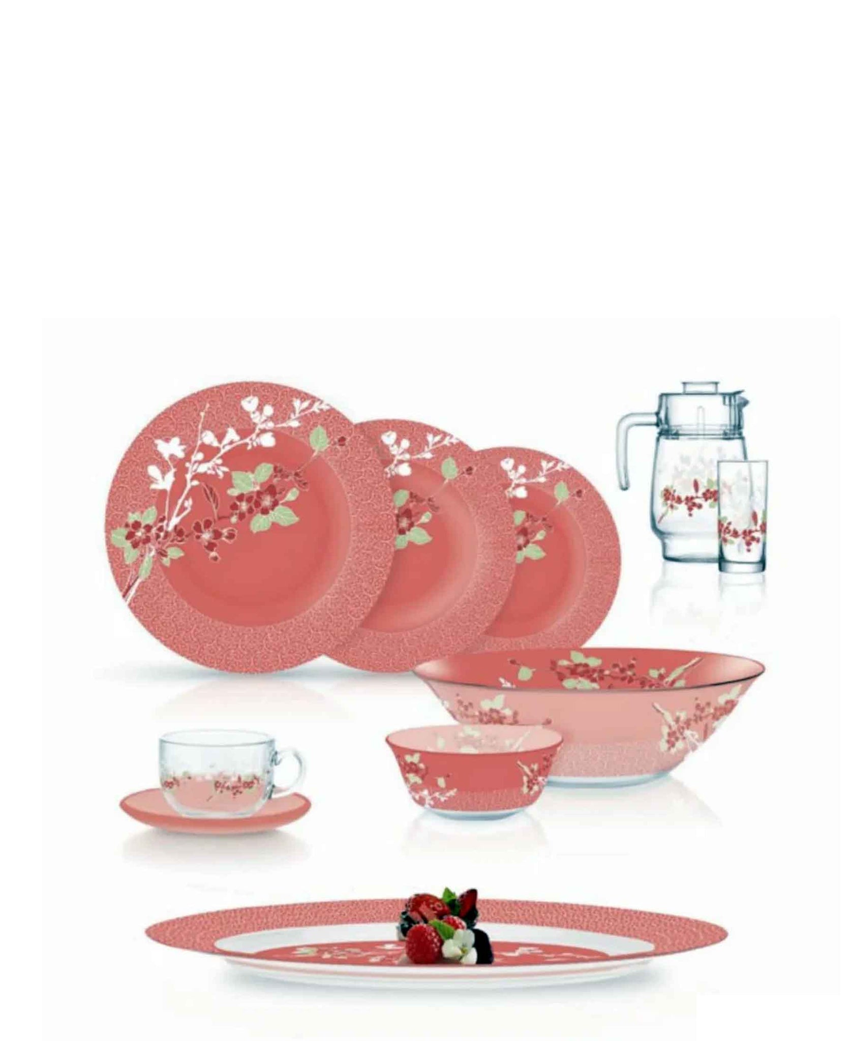 Luminarc Japanese 46 Piece Dinner Set - Pink – The Culinarium
