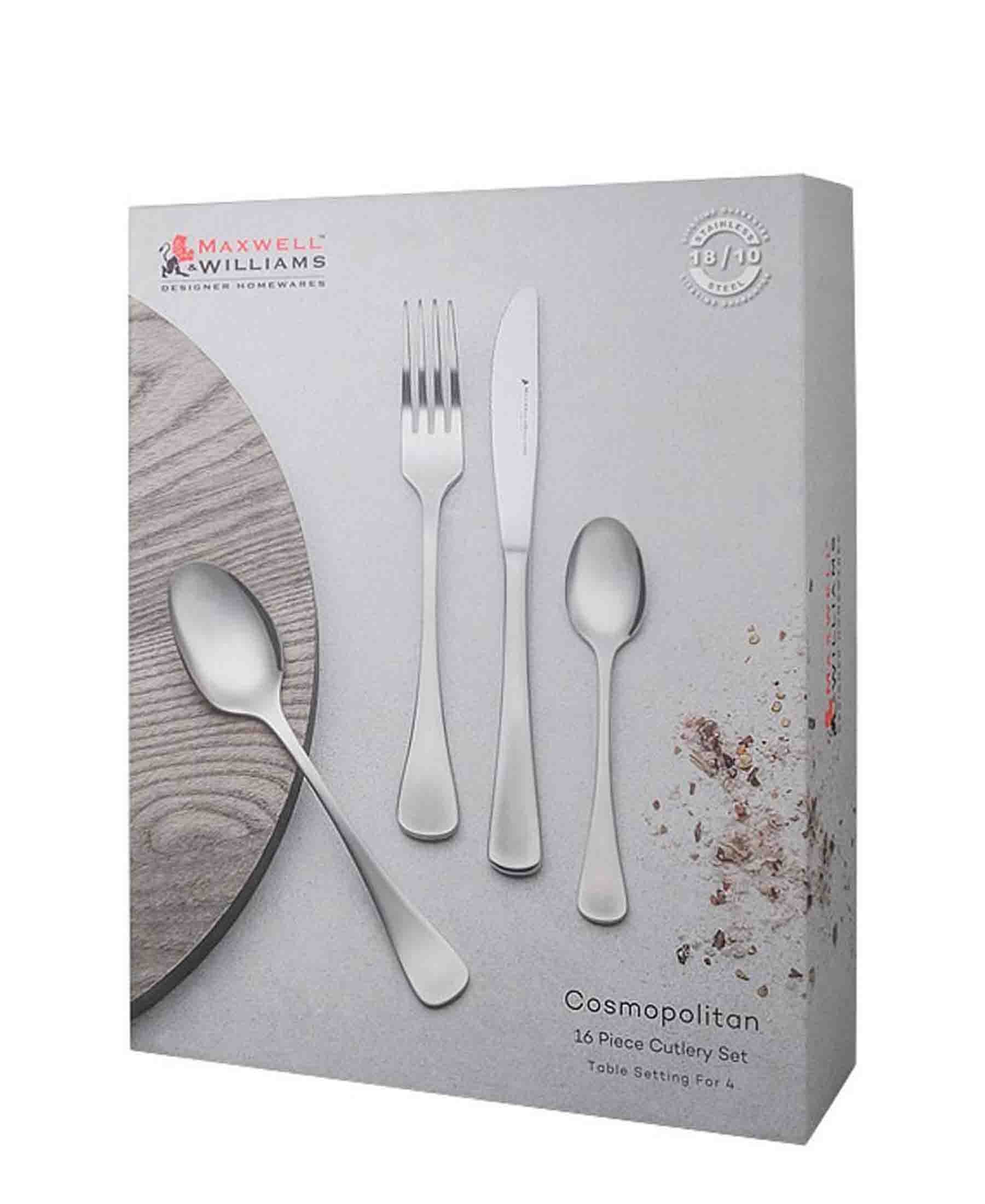 Maxwell & Williams Cosmopolitan 16 Piece Cutlery Set - Silver – The ...