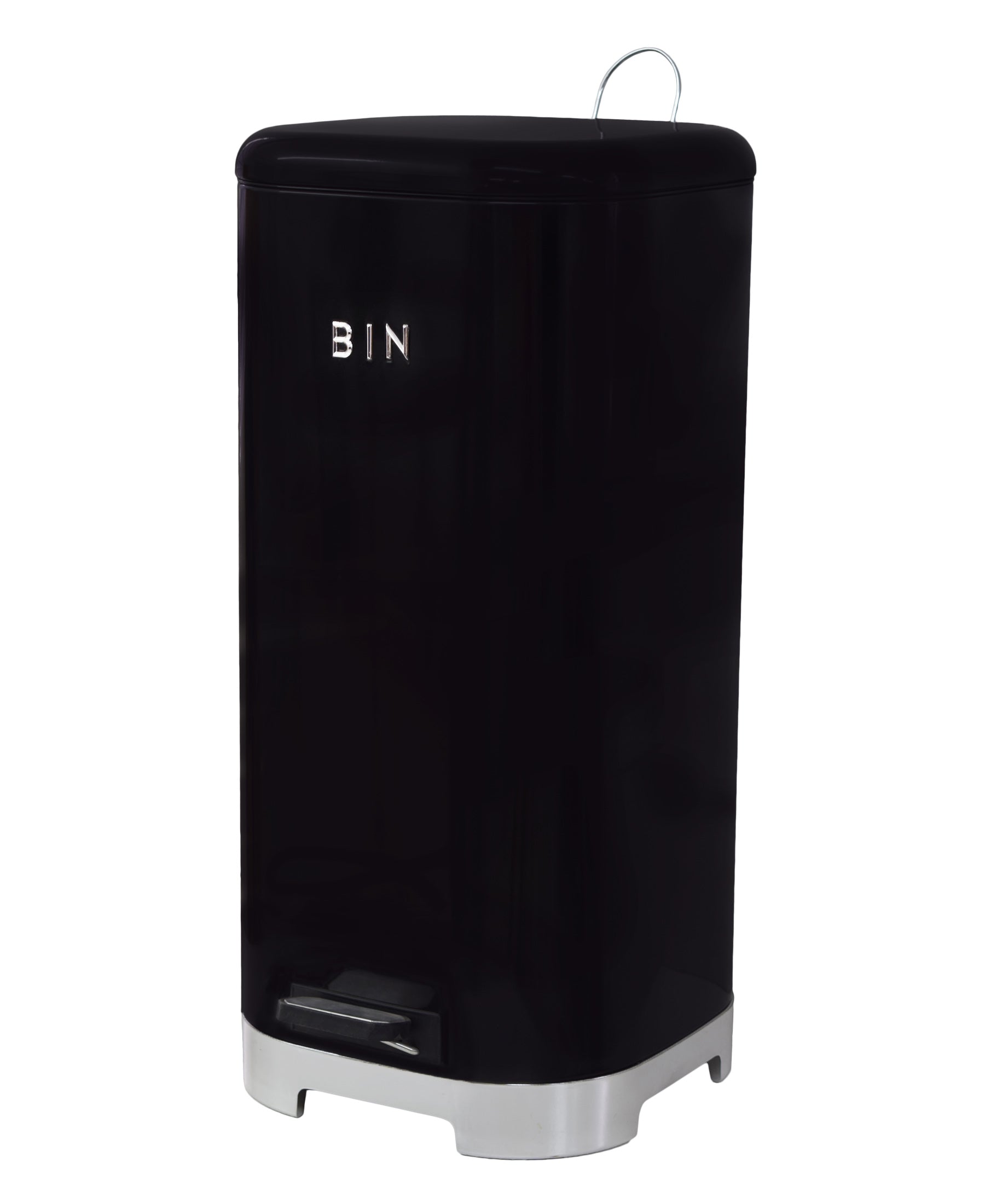 Retro Dustbin - Black & Silver – The Culinarium