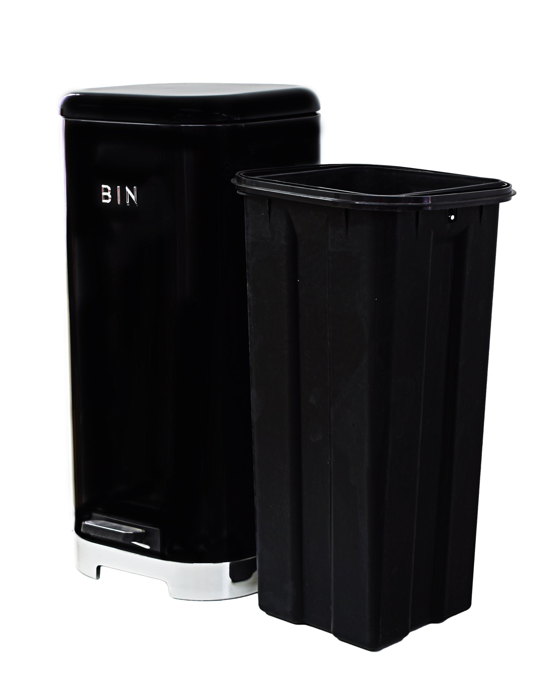 Retro Dustbin - Black & Silver – The Culinarium