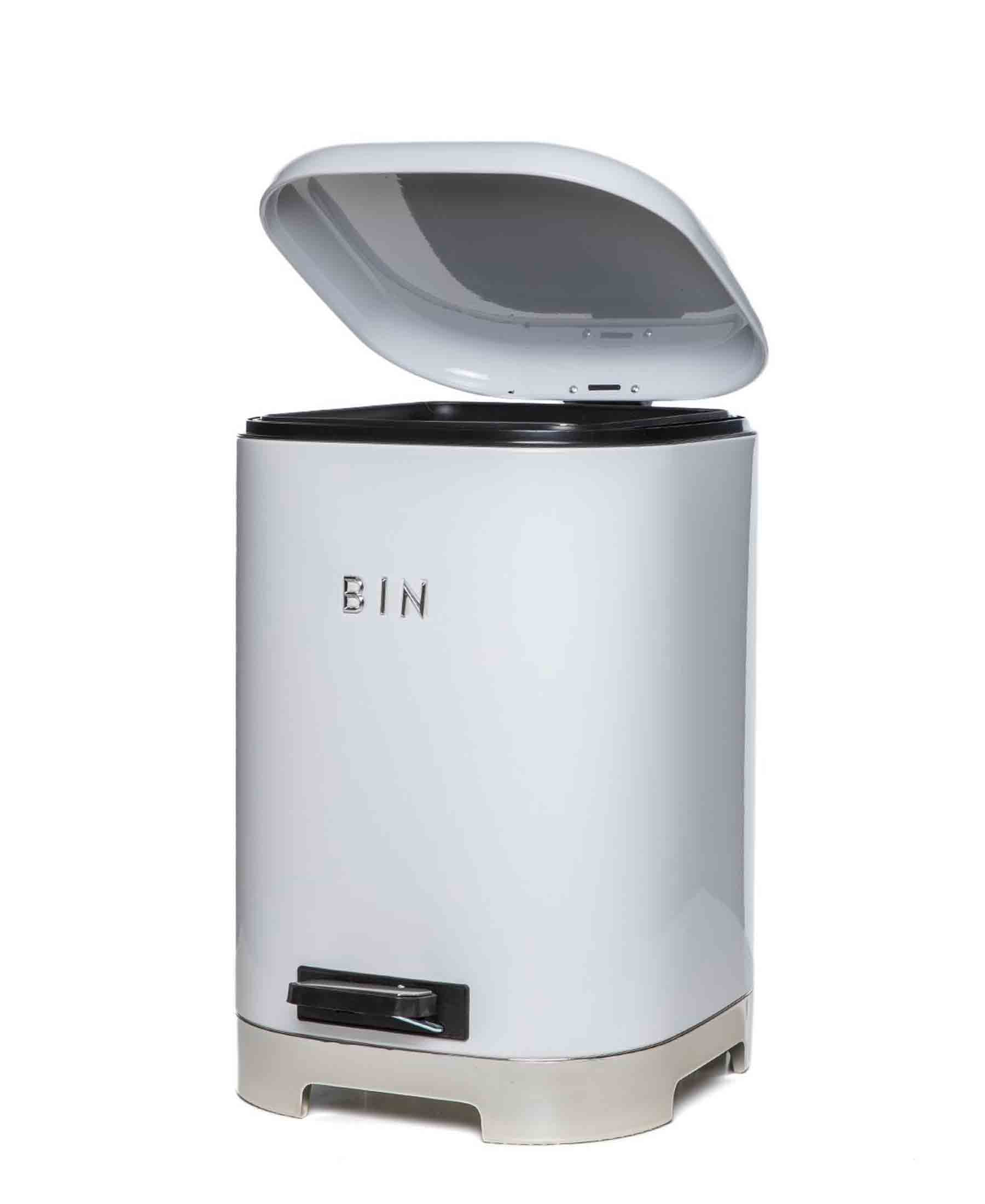 Retro Dustbin 20LT - White & Silver – The Culinarium