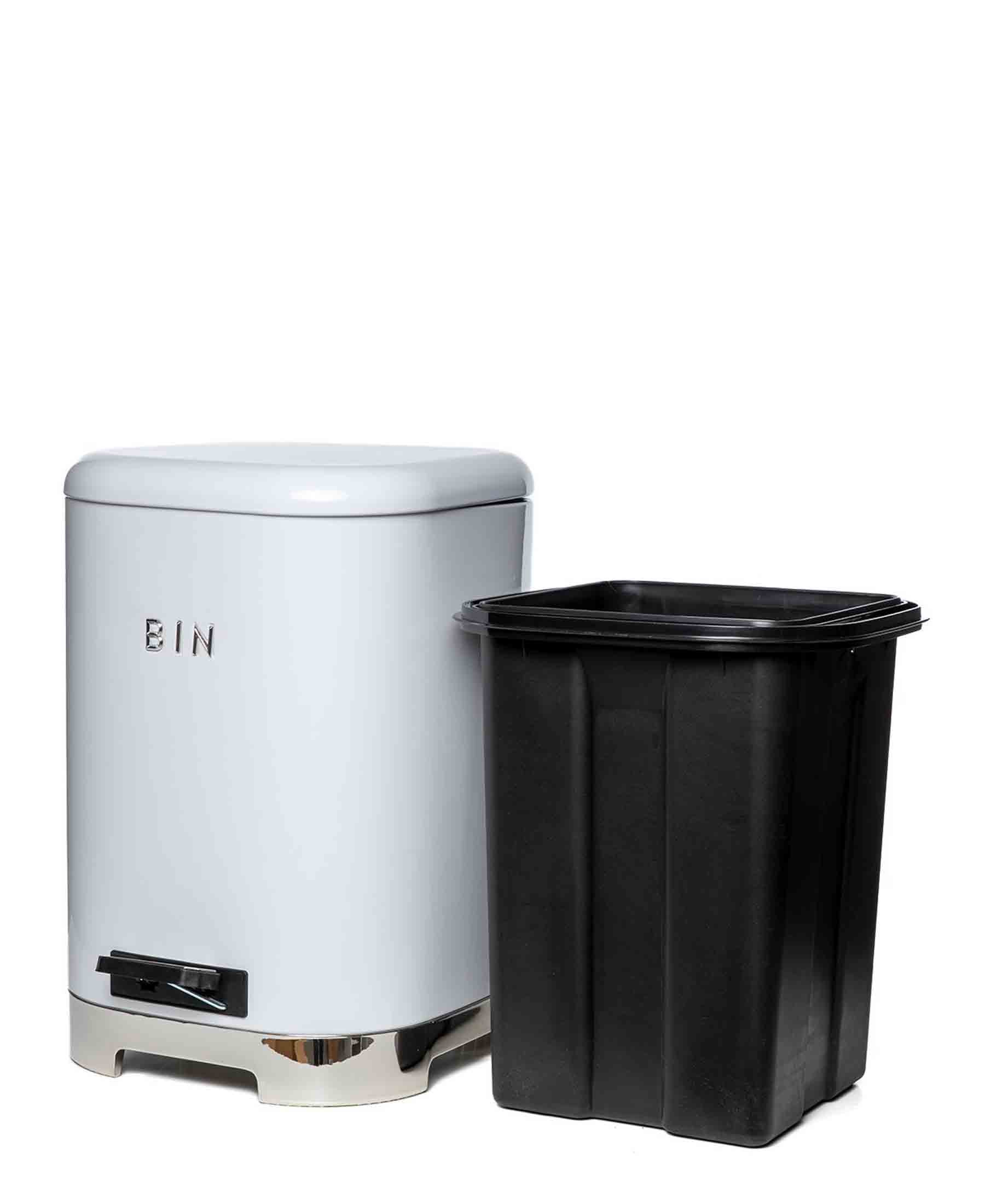 Retro Dustbin 20LT - White & Silver – The Culinarium