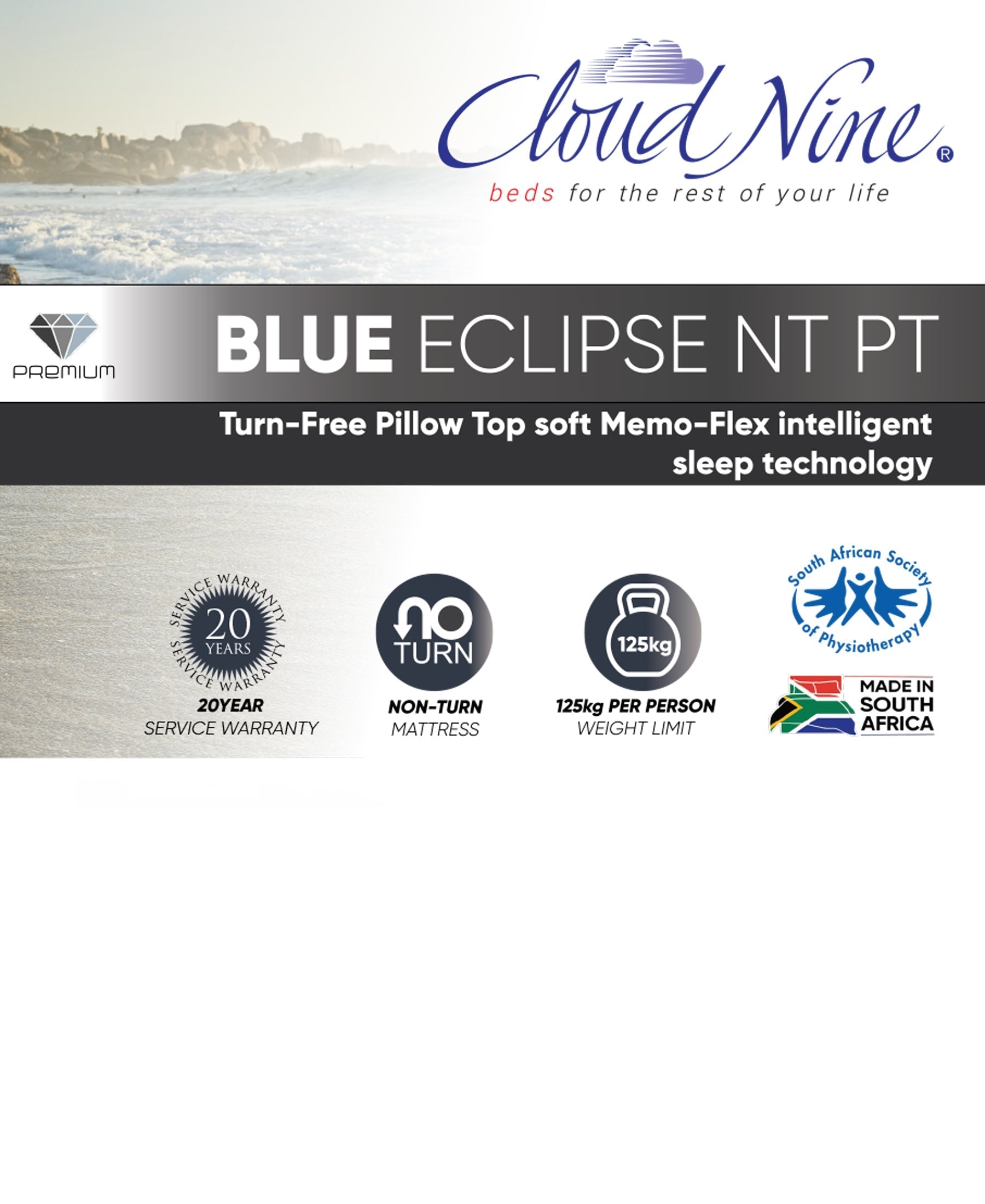 Cloud Nine Blue Eclipse NT PT Bed Single – The Culinarium
